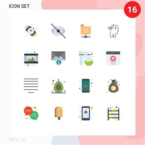 Set Of Vector Flat Colors On Grid For Video Play Files Head Human Editable Pack Of Creative