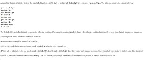Solved Assume That The Node Of A Linked List Is In The Usual Chegg