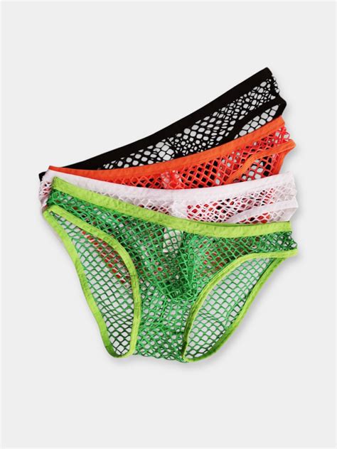 2 Pack Show Off Mens Mesh Briefs Underwear Trendy Undies