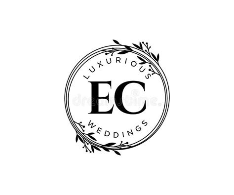 Ec Initials Letter Wedding Monogram Logos Template Hand Drawn Modern