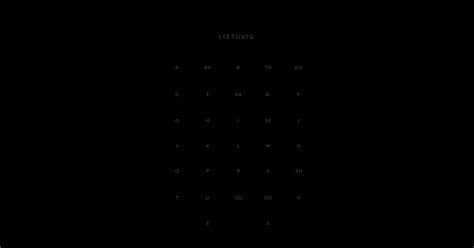 Lithuanian Alphabet Chart Lithuania Language Chart White Lithuanian