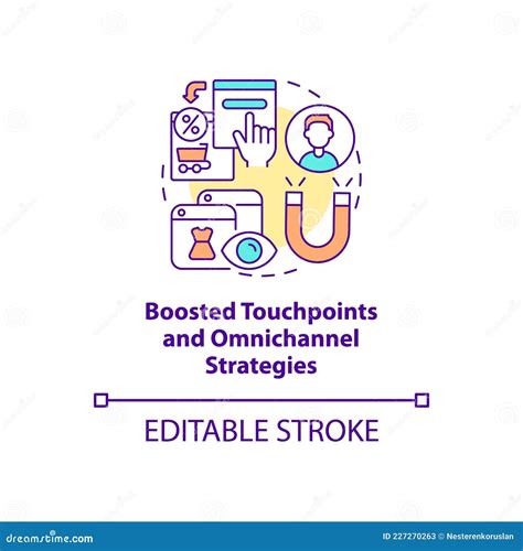 Boosted Touchpoints And Omnichannel Strategies Concept Icon Stock