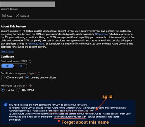 Can T Add Microsoft Azure Cdn Service Principal To Key Vault Access