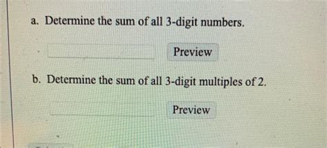 Solved A Determine The Sum Of All Digit Numbers B Chegg