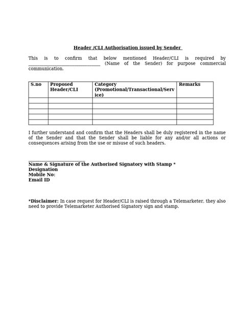 Cli Authorization Letter Template Pdf Finance And Money Management