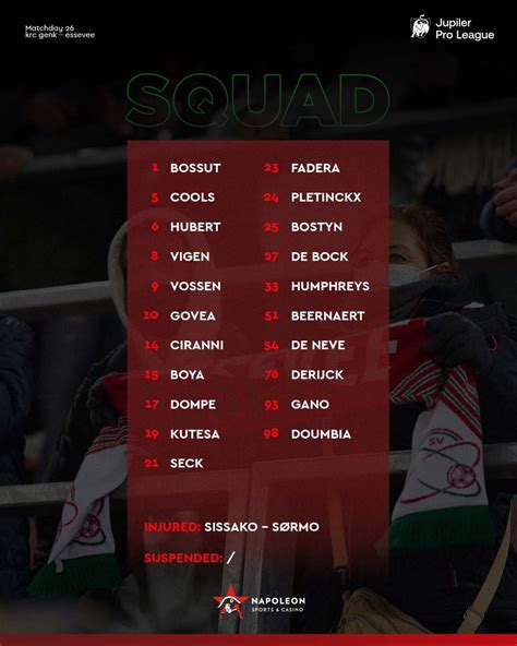 SV Zulte Waregem On Twitter De Namen Voor Onze Trip Naar Genk