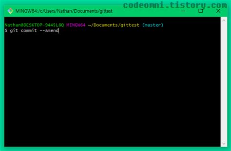 Git 깃 커밋 입력 메시지 수정하기 변경 방법 Commit Message Modify