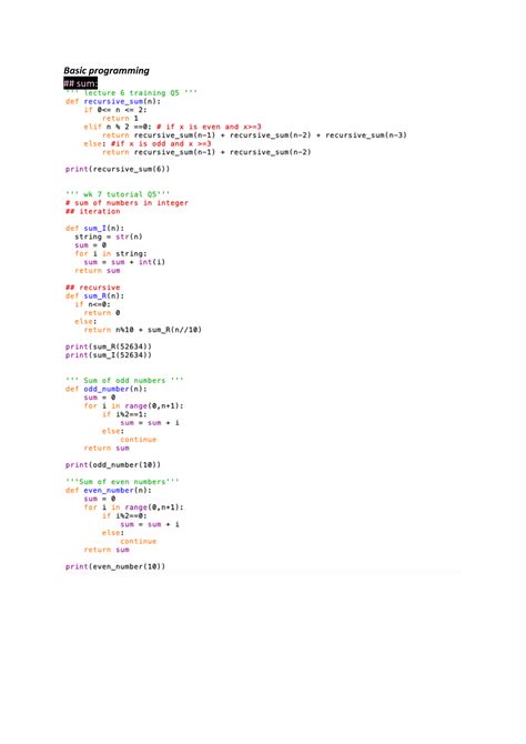 python bookkeep useful codes basic programming sum sum of odd