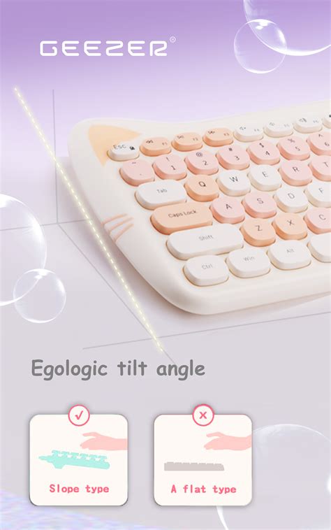 Geezer Cutie 2 4ghz Wireless Keyboard And Mouse Combo Set Pink