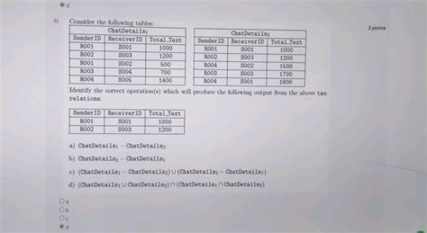 Consider The Following Tables Lticolumn C Studyx