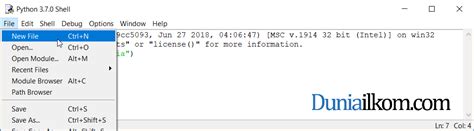Membuat File Baru Di Idle Python Duniailkom