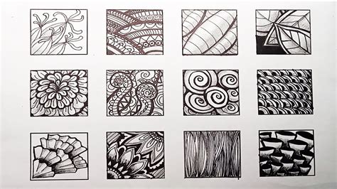 12 Nature Inspired Zentangle Patterns Youtube