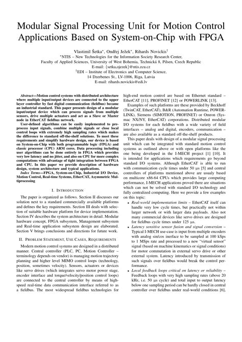 pdf modular signal processing unit for motion control applications
