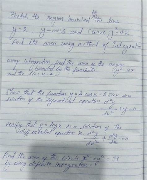 Stetch The Region Bounded Th Y 2 Y Axis And Curve Y2 4x Find Its Area Us