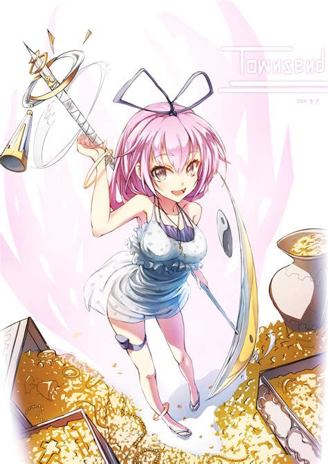 Safebooru Anklet Bare Shoulders Bracelet Chest Cross Glycyrrhizae