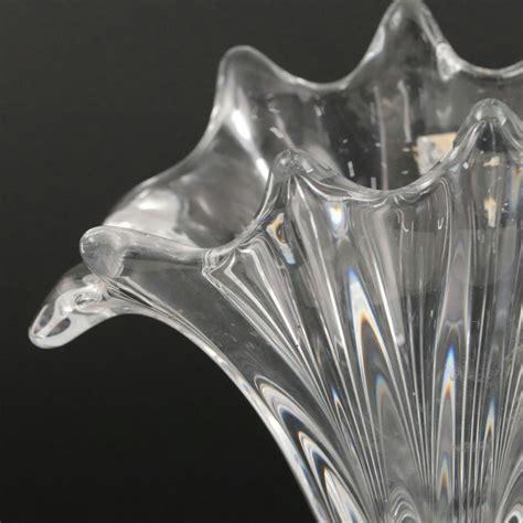 Cofrac Art Verrier Crystal Vase Late 20th Century Ebth