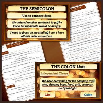 PUNCTUATION Colon Semicolon Parentheses Em Dash POWERPOINT W NOTES