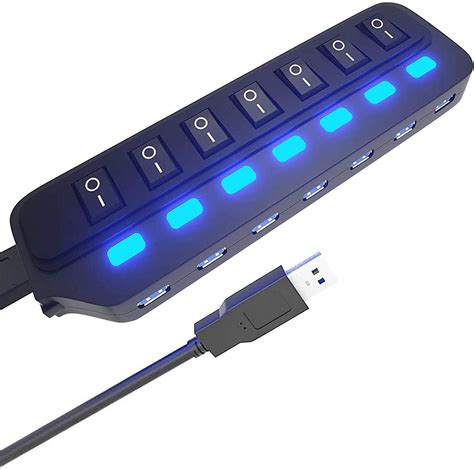 Divisor Usb Hub 30 Concentrador De Datos Usb De 7 Puertos Con