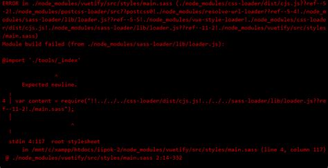 Bug Report Cannot Startup With Vuetify20 Sass File Error · Issue