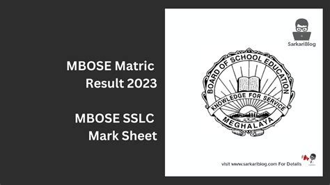 Mbose Matric Result 2023 Meghalaya Mbose Mark Sheet