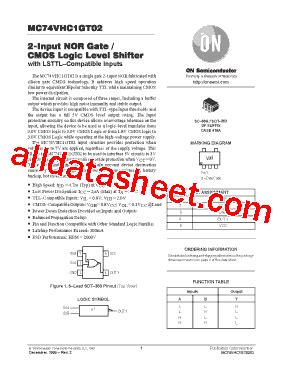 MC74VHC1GT02 Datasheet PDF ON Semiconductor