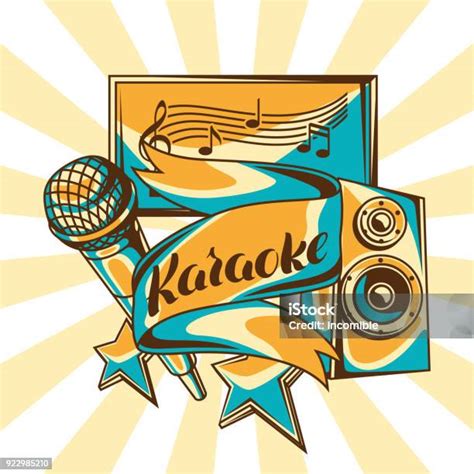 Desain Pesta Karaoke Latar Belakang Acara Musik Ilustrasi Dengan