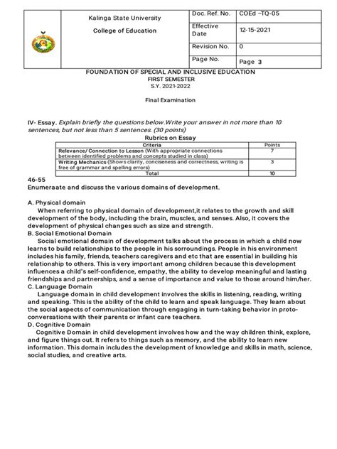 Final Exam Special Education Pdf