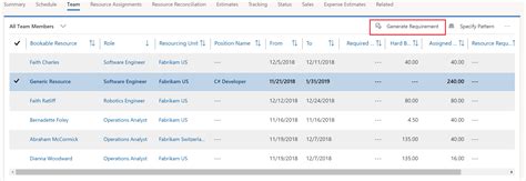 Assign Generic Bookable Resources To A Task And Project Team In Psa
