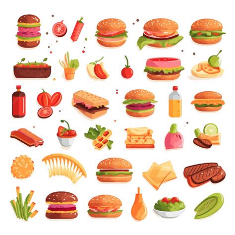 Premium Vector A Variety Of Different Types Of Food Including A