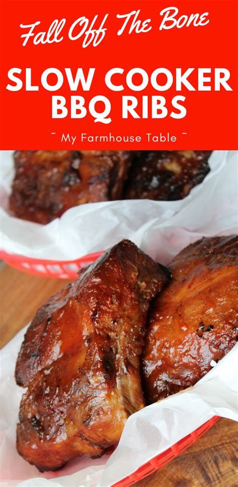 Fall Off The Bone Slow Cooker Bbq Ribs My Farmhouse Table