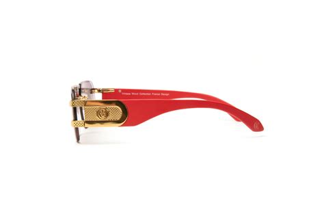 Legend Rimless Drill Mount Frames 24kt Gold And Red Wood Temples Dou