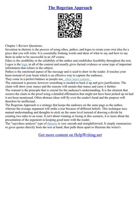 Rogerian Essay Example Pdf