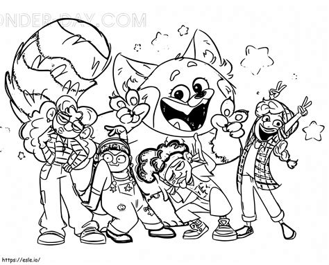 Turning Red Characters Coloring Page