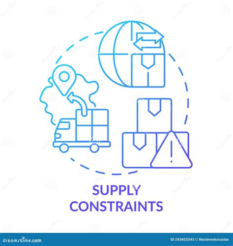 Supply Constraints Blue Gradient Concept Icon Stock Vector