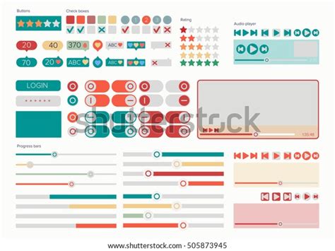 Ui Kit Web Elements Flat Design Stock Vector Royalty Free Shutterstock