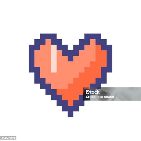 미니멀리즘 하트 픽셀 Rgb 색상 Ui 아이콘 1980 1989 년에 대한 스톡 벡터 아트 및 기타 이미지 1980 1989
