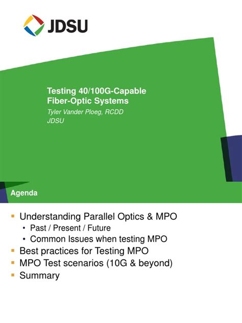 Jdsu Presentation Pdf Optical Fiber Electrical Connector