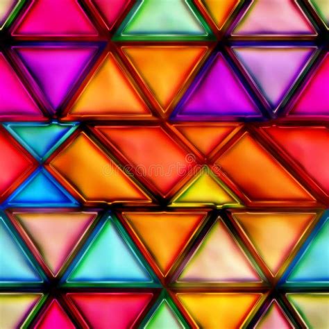 Bright Repeating Stained Glass Geometric Pattern Stock Illustration
