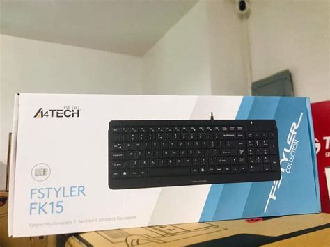 A4Tech Fstyler FK15 2 Section Compact Keyboard USB Grey Computers Tech Parts Accessories
