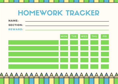 Homework Chart Etsy