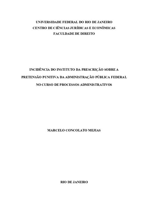 Pdf Incidência Do Instituto Da Prescrição Sobre A Pretensão Punitiva