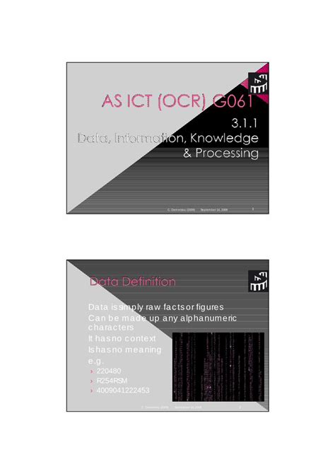 Pdf As Ict Ocr G061 311 Data Information Knowledge And Processing