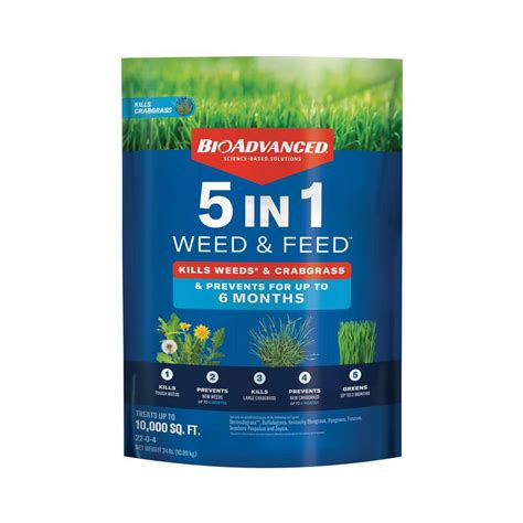 Bioadvanced 24 Lbs Granule 5 In 1 Weed And Feed For Northern Lawns