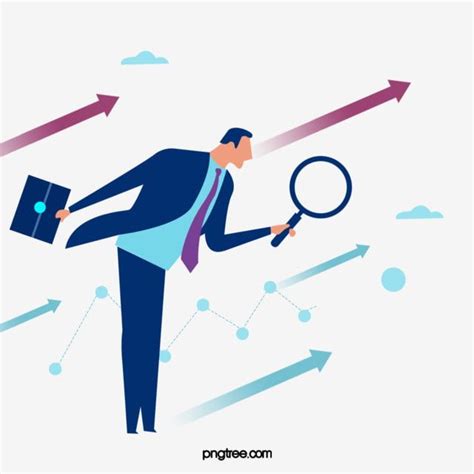 만화 손으로 그린 비즈니스 돋보기 일러스트 데이터 프로모션 그림 화살표 업무 데이터 프로모션 Png 일러스트 및 Psd 이미지 무료 다운로드 Pngtree