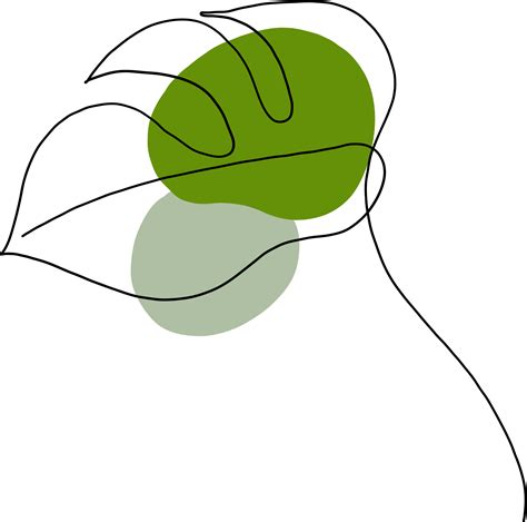 Simplicity Monstera Leaf Freehand Continuous Line Drawing 26573568 Png