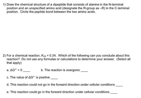 Solved Draw The Chemical Structure Of A Dipeptide That Chegg