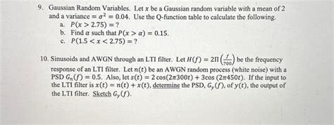Solved Gaussian Random Variables Let X Be A Gaussian Random