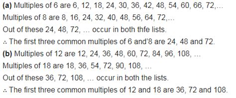 Find First Three Common Multiples Of A 6 And 8 CBSE Class 6 Maths