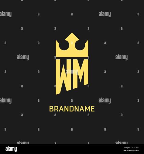 Monogram Wm Logo Shield Crown Shape Elegant And Luxury Initial Logo