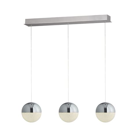 Searchlight Marbles Lt Led Globe Bar Pendant Crushed Ice Effect Shade Chrome Arches Lighting